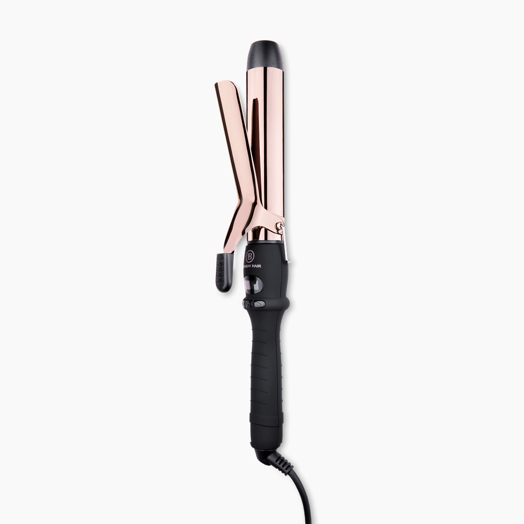 32mm (1.25") Clamp Curling Iron | Bombay Hair - Rose Gold 32mm Curling ...
