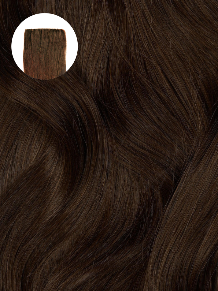 Medium Brown (2B) Invisible Clip-in Hair Extensions – BOMBAY HAIR